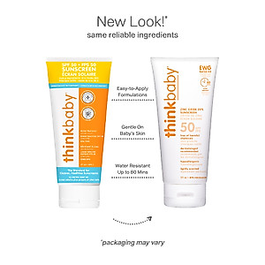 Thinkbaby Safe Sunscreen SPF 50+ - 6oz Family Size (2-Pack)