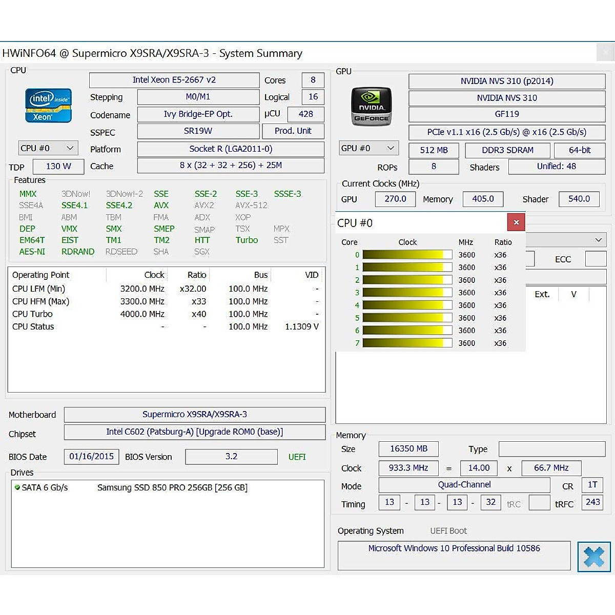 Intel Xeon E5-2667V2 8 Cores 3.3GHz 25MB 8 GT/s 130W LGA 2011 (SR19W) (Renewed)