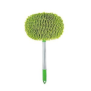 KALLORY Telescopic Car Wash Mop Cleaning Mops Floor Cleaner Mop Floor Mops Home Telescopic Mop Chenille Cleaning Mop Retractable Mop Handle Green Household Aluminum Alloy Sponge Mop