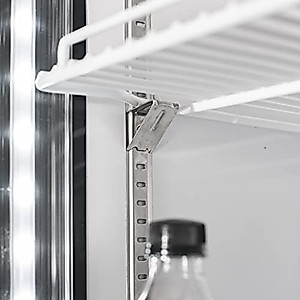 DHPM 51" 2 Sliding Glass Reach in Refrigerator Swing, Door Upright Display Beverage Cooler Merchandiser, Antique White