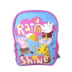 Fast Forward Peppa Pig 16" Backpack with Detachable Insulated Lunch Bag for Girls, Peppa Pig Backpack for Girls