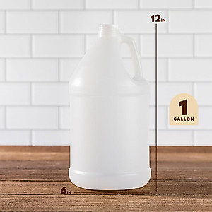 kitchentoolz 1 Gallon Plastic Jug with Airtight Polycone Lid – Reusable HDPE Container for Liquids – 128 oz Empty Bottles – Pack of 2 - Made in USA
