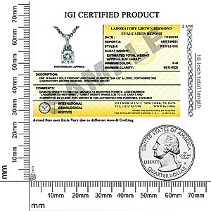 FRIENDLY DIAMONDS 1 1/2 Carat | 14K Yellow Gold | IGI Certified Lab Created Diamond Solitaire Pendant Necklace