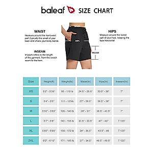 BALEAF Women's 7" Long Running Shorts No Liner Zipper Pockets Quick Dry Athletic Workout Shorts Black M