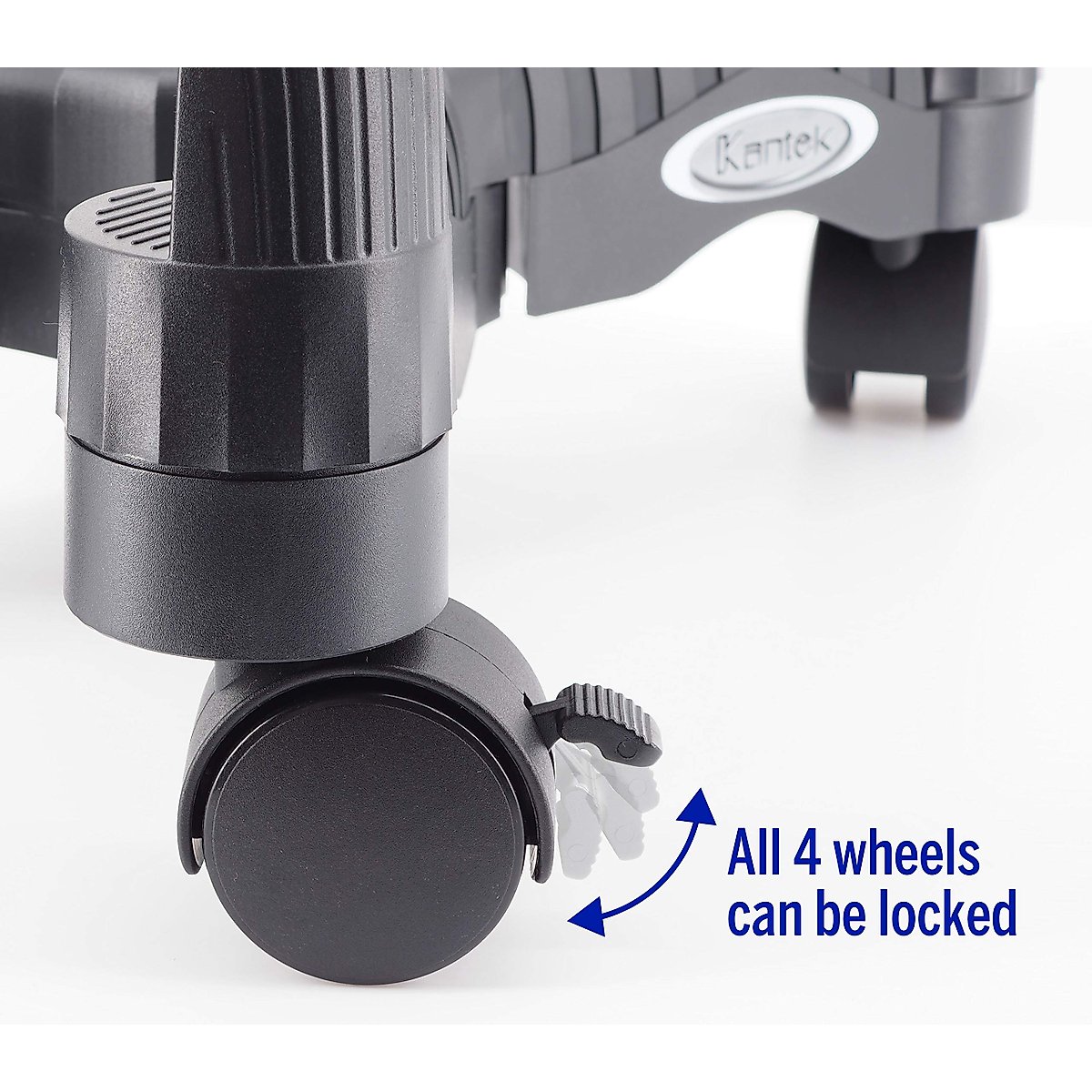 Kantek Mobile CPU Stand with Adjustable Width and Locking Casters, 16-Inch Wide x 7-Inch Deep x 4.8-Inch High (CS200B),Black