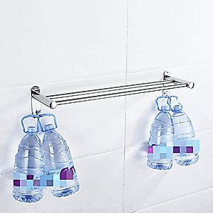 XHALERY Towel Rack,Wall Mounted Towel Holder,1-Tier 2-Tier Bath Towel Rack,Stainless Steel Towel Bar Rail,for Kitchen Bathroom Toilet Hotel Office-A-50Cm/B-70Cm