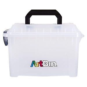 ArtBin 6815AG Mini Sidekick Carrying Case, Portable Art & Craft Organizer with Handle, [1] Plastic Storage Case, Clear
