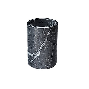 Fox Run Marble Utensil and Wine Bottle Holder, Flower Vase, Black