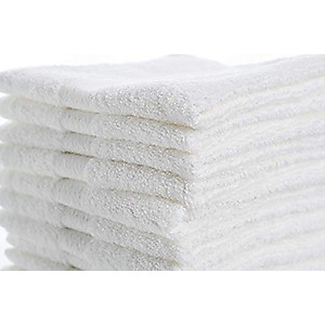 Simpli-Magic Cotton Washcloths White, 40 Pack, Size: 12”x12”