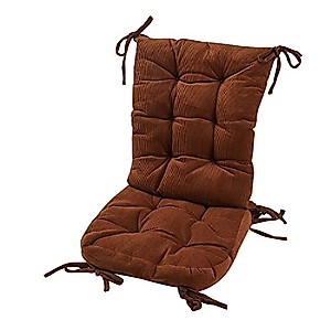 Big Hippo Rocking Chair Cushion Set, Tufted Chair Pads Seat and Seatback for Home, Indoor and Office,Brown