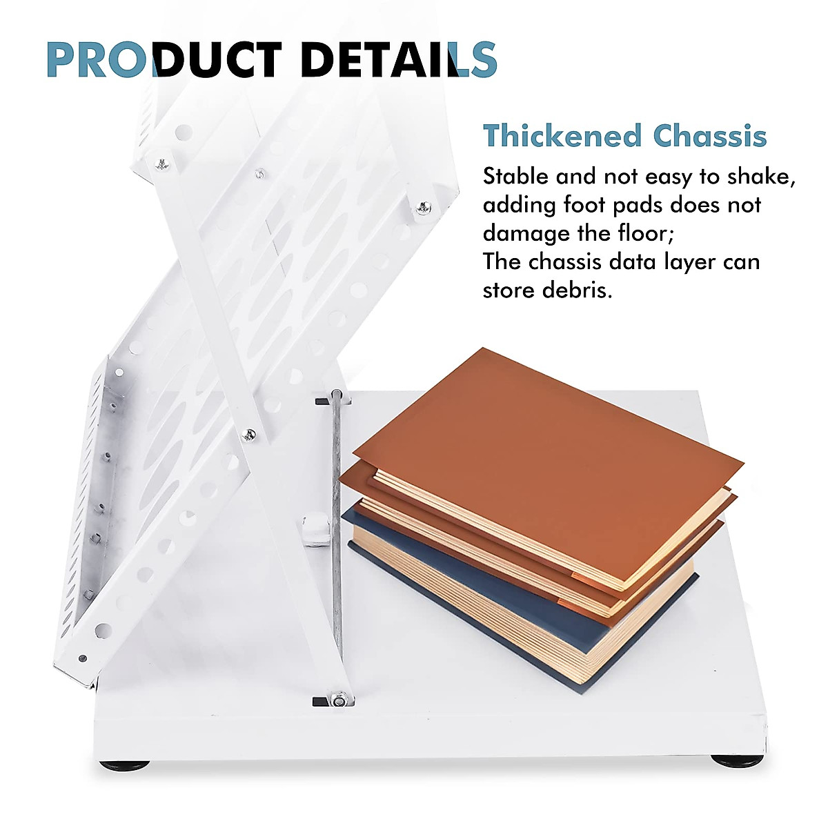 Meticuloso Foldable Magazine Rack Literature Rack Brochure Display Stand for Office Trade Show Exhibitions Retail Store（Whiite）