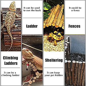 Hamiledyi Reptile Hideout Wooden Bridge Hiding Hut 4Pack Bearded Dragon Hide Caves Lizard Habitat Accessories for Iguana, Tortoise, Gecko, Chameleon, Snake, Frog, Amphibia