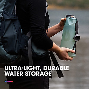 Hydrapak Seeker - Collapsible Water Storage (2L/70oz) - BPA & PVC Free Camping Hydration Reservoir Bag - Mammoth Grey