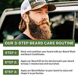 Live Bearded Beard Oil, 1 fl oz - Premium All-Natural Jojoba - Made in the USA - Hair and Skin Care for Men with Dry, Flaky Patches | American Scent - Cedar, Pine, Vetiver, Bergamont