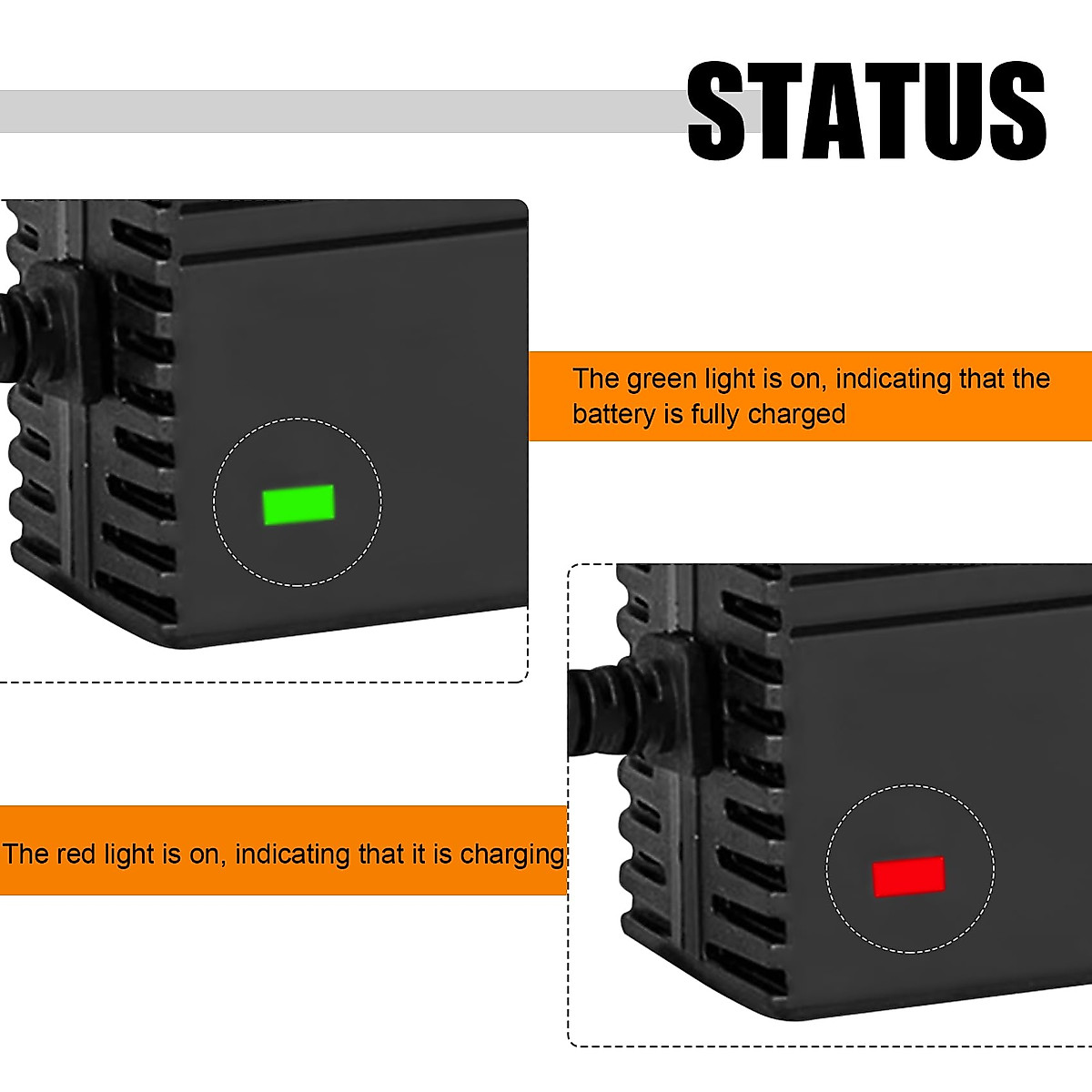 USTOPF1T 12V Battery Charger and Maintainer, Smart Charger Lead Acid Batteries with Clamps for Motorcycles, Trucks, Lawnmowers and Maintenance Charging for Cars, SUVs, RVs