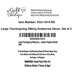 Large Thanksgiving Sitting Scarecrow Decor, Set of 2 50" Boy Girl Sitting Couple Scarecrows Deluxe Holiday Indoor Outdoor Fall Decoration for Autumn Harvest Home Porch Yard Garden Fireplace Mantle