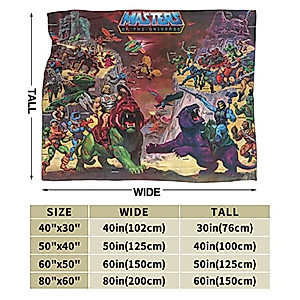 Pobecan He-Man and The Masters Anime of The Universe Blanket Throw Blankets Ultra Soft Flannel Lightweight Throws for Couch, Bed,All Seasons Use 80"x60"