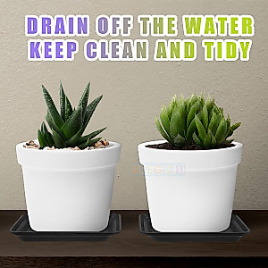 GREGICH Square Plant Saucer Tray 6 8 9.5 Inch Assorted Size 9 Packs, Strong Plastic Plant Water Catcher Tray Planter Saucer Drainage Catch Drip Plate for Potted Plant Flower Pot Base Indoor Outdoor