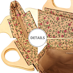 MANISHO Cork Totes Handbag for Women Ladies Pretty Vegan Tote Eco-friendly Handle Bag Roomy Clutch Flower Beauty of Nature