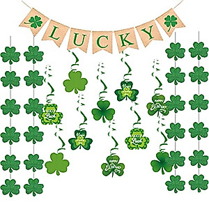 DmHirmg St Patricks Day Decorations,St Patricks Day Garland,St Patricks Day Hanging Decorations Lucky Irish Green St Patrick Party Home Party St Patricks Day Banner Big Pack