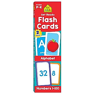 School Zone Get Ready for School Flash Cards: Learn the Alphabet & Numbers Combo Pack, Preschool, Kindergarten, ABCs, Uppercase and Lowercase Letters, Numbers, Counting, and More