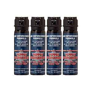 Pepper Enforcement PE1110MF-FT Fogger Pepper Spray (Pack of 4) - 10% OC Maximum Strength Formula - Emergency Self Defense Personal Protection (4)