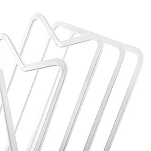 Suwimut Cutting Board Rack Chopping Board Organizer Stand, Flat Steel Pot Pan Lids Holder Rack with 4 Slots for Kitchen Cabinet Countertop, 4.92 x 5.71 x 8.46 Inches, White