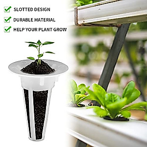 50 Sets Hydroponic Grow Basket, Plant Pod Kit Plant Growing Container with Transparent Insulation Domes, Replacement Grow Baskets, Hydroponic Garden Accessories(Size:4.4x1.3x6.5cm)