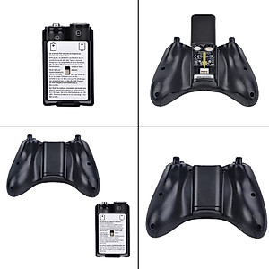 4 Pack Battery Pack Cover Shell Case for Xbox 360 Wireless Controller (2*Black, 2*White)
