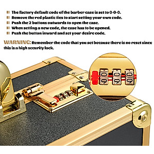 Professional Barber Supplies Case for Barber,Portable Barber Travel Carrying Case for Hair Stylist& Pet Groomer,Multi-Space Design, Sturdy, Large-Capacity Mobile Barber Stations (Gold)