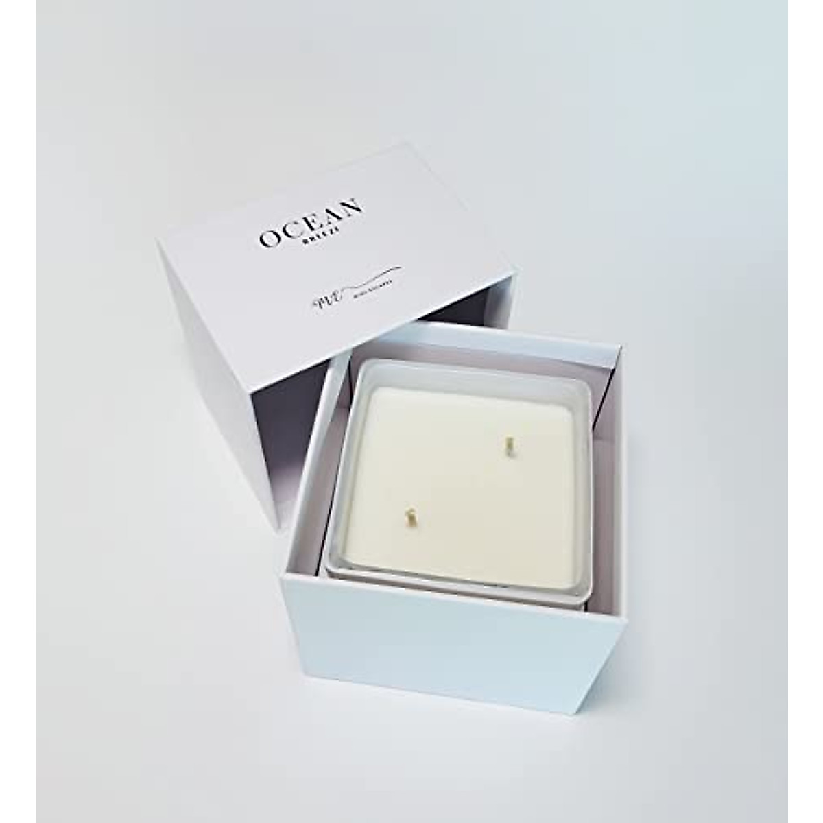 ME Mini-Escapes - 14 Oz Ocean Scented Candle Soy Wax with Inspirational Quote - Fragrant Blend of Bergamot, Cedarwood & Saffron - Aromatherapy Candles for Relaxation & Stress Relief