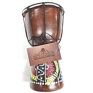 Djembe Drum- African Percussion Drum, Bongo Hand Drum Professional Sound (7")