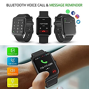 FACOI Smart Watch for Mens Women - Android Smart Watch for Android Phones iPhone Compatible with Call Receive/Dial, Activity Tracker with Waterproof Heart Rate Sleep Monitor Pedometer