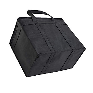 XL- Large insulated bags for food delivery with the bottom plate, reusable insulated shopping bags, 16x9x13 inches, The ideal pizza delivery bag. Black (Pack of 2)