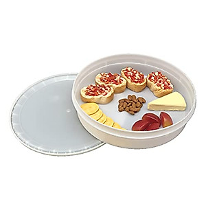 MULMEHË Round Fish Tubs/Food Storage Bins 10lb Capacity, 12.25" Diameter x 3" Depth, Pack of 10 Shallow Containers & Lids