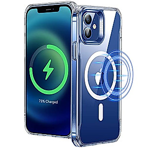 ESR for iPhone 12 Case/iPhone 12 Pro Case, Compatible with MagSafe, Scratch-Resistant Back, Grippy Protective Frame, Magnetic Phone Case for iPhone 12/12 Pro, Sidekick Hybrid Case (HaloLock), Clear