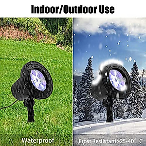 Christmas Snowflake LED Light Projector - Christmas Projector Lights Outdoor with Waterproof Plug in Moving Effect Wall Mountable for Garden Ballroom, Party, Halloween, Holiday