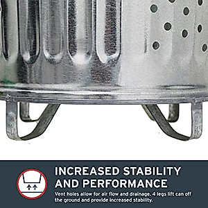 Behrens BEHRENS-RB20 Composter Steel Trash Can for Garden and Yard Waste Hot-Dipped, 20-Gallon, Silver