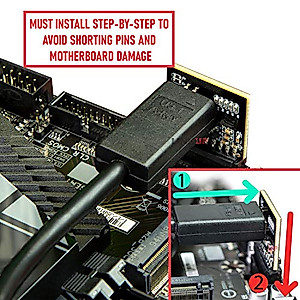 LINKUP - [Active Chip] USB 3.0 (3.2 Gen 1) Internal IDC 20 Pin Motherboard Header to A-Key (Type-E) 20 Pin Female Converter for Type C Panel Mount Adapter