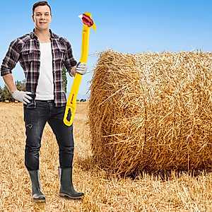 G GREENLY-AG 29" Hay Knife with 20 Blades, Net Wrap & Baling Twine Cutter, Hay Hooks, for Effortless Round Hay Bale Handling on Farms