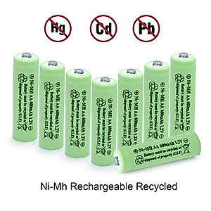 QBLPOWER AA Ni-MH 600mAh 1.2V Rechargable Solar Light Batteries for Outdoor Solar Lamps Garden Lights Remotes Mice(8Pcs)
