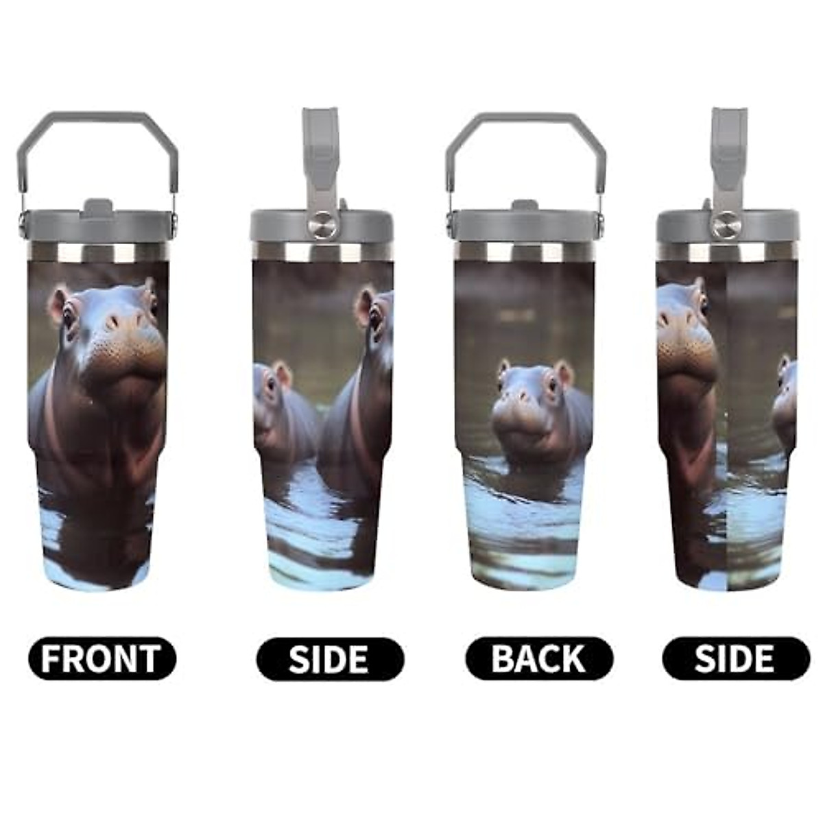 SYJTGDE Large Capacity Car Cup Baby Hippos Fashionable Upgrade Car Cup Advanced And Beautiful Travel Cup
