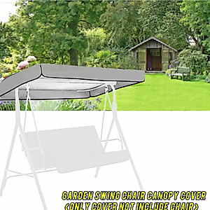 Outdoor Swing Canopy Replacement Porch Top Cover Removable Canopy of 2-Seat Swing Chair Canopy Waterproof for Patio Yard 2 Seat