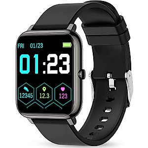 KALINCO Smart Watch, Fitness Tracker with Heart Rate Monitor, Blood Pressure, Blood Oxygen Tracking, 1.4 Inch Touch Screen Smartwatch Fitness Watch for Women Men Compatible with iOS Android