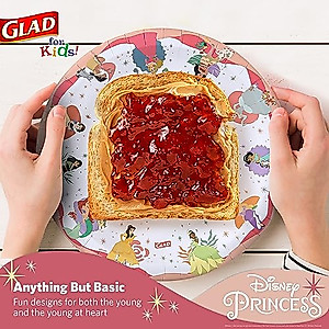 Glad for Kids Disney Princess “Magic is in All of Us” 8.5” Paper Plates | Plates, Snack Kid-Friendly Everyday Use, 24 Ct