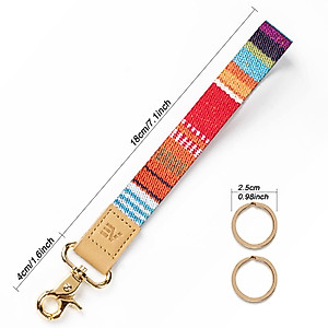 EcoVision Keychain Lanyard for Keys, Wristlet Key Chain for Women, Key Holder Lanyards with 2 keyrings