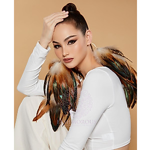 Fashmorous Dangle Earrings for Women Fashion Nature Feather Earrings for Women Fashion Feather Earrings with Leaf Shape Hook