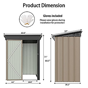 Flamaker Storage Shed Outdoor Metal Garden Shed with Lockable Door Utility Tool Shed Storage House for Backyard, Patio and Lawn (5 x 3 FT)