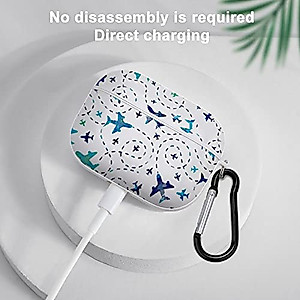 Airplanes Bluetooth Earbuds Case Cover Compatible for AirPods Pro Protective Box