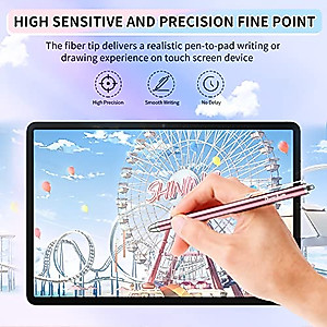 Stylus Pens for Touch Screens (6 Pack), High Sensitivity Fiber Tip Stylus Pen with Clip for Apple iPad, iPhone, Android, Tablets, Samsung, Galaxy